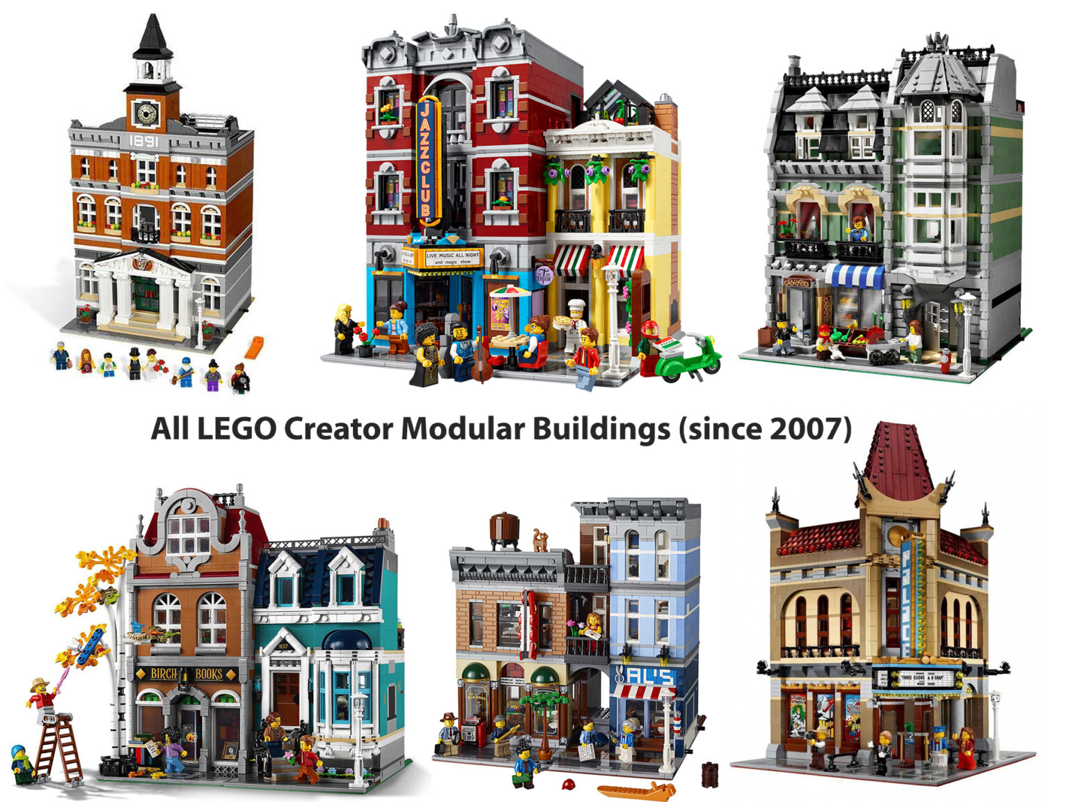 All LEGO Modular Building sets released in 19 years (2007 - 2025 ...